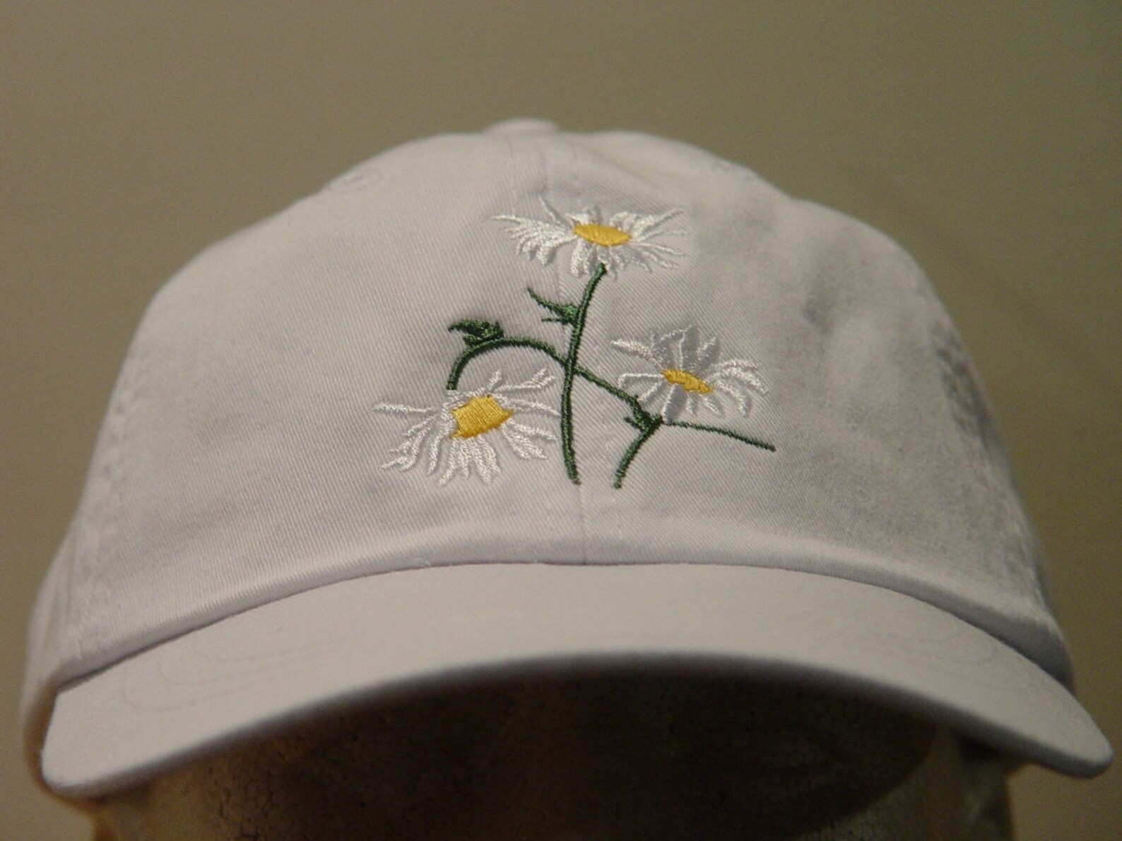 WHITE FIELD DAISY Flower Hat Embroidered Garden Men Women | Etsy