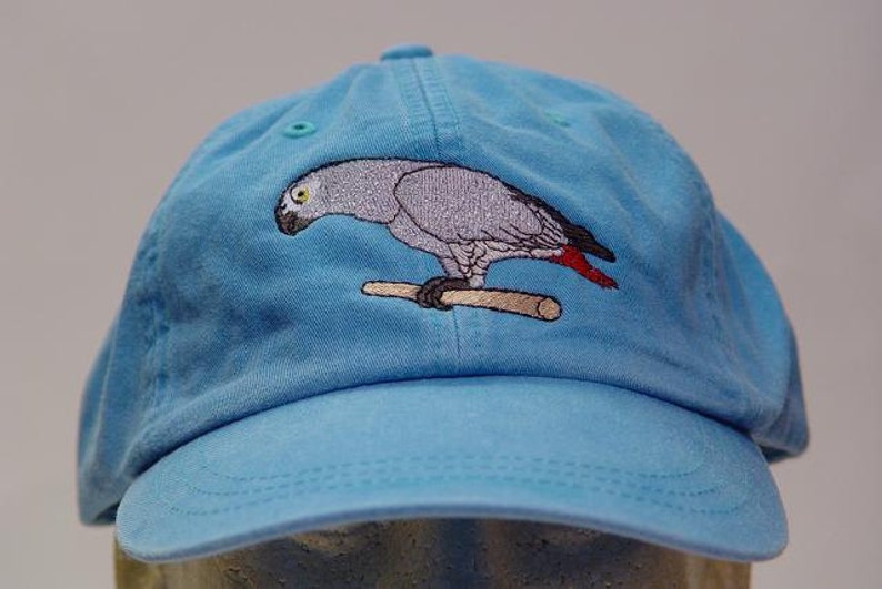 AFRICAN GRAY BIRD Hat Embroidered Women Men Wildlife Baseball Cap ...
