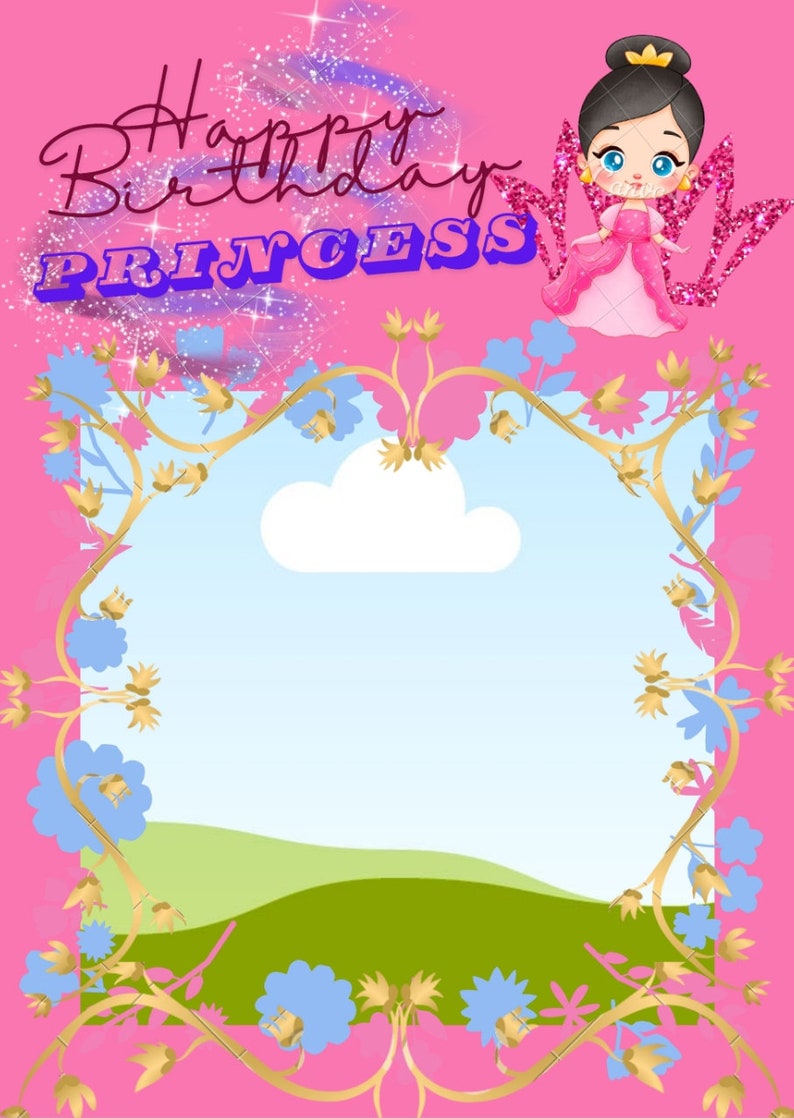 Pink Birthday Invitations Picture Frames for Kids - Etsy