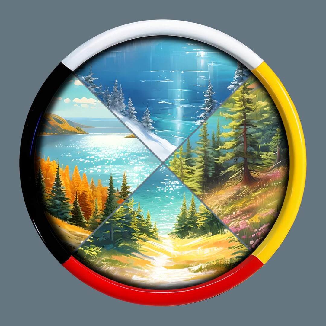 Ojibway Medicine Wheel Four Seasons Art DIGITAL PRINT - 8" X 11 ...
