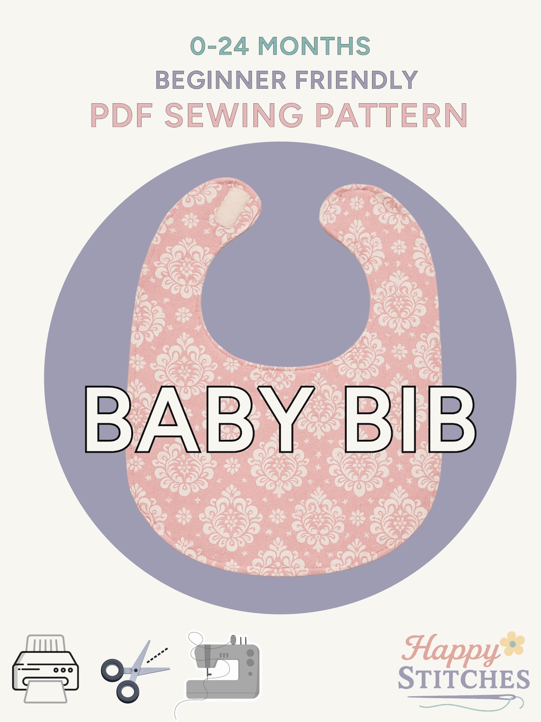 Baby Bib Sewing Pattern: Beginner-friendly DIY Project (PDF Download ...