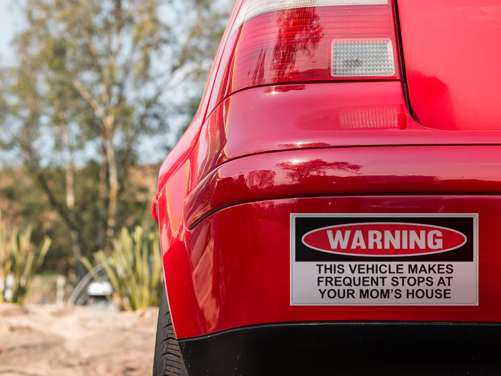 Funny Warning Bumper Sticker Decal, This Vehicle Makes Frequent Stops ...