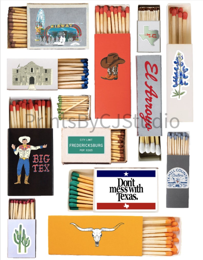 Texas Matchbox Digital Print File - Etsy