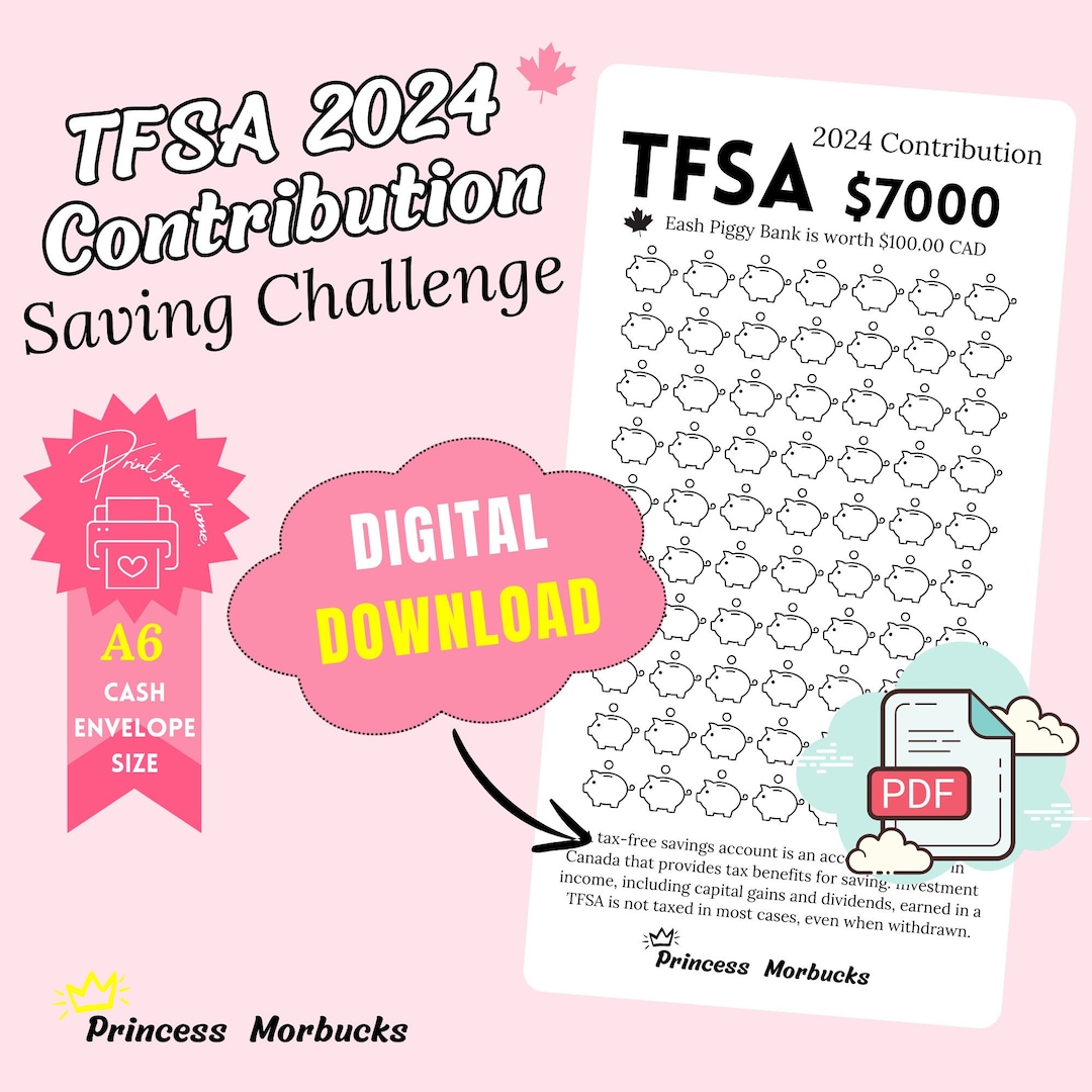 TFSA 2024 Contribution Tracker DIGITAL DOWNLOAD Cash Stuffing Cash ...