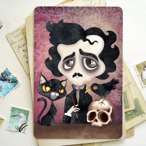 Edgar Poet Postcard Postcrossing Snail Mail Pen Pal Gothic | Etsy