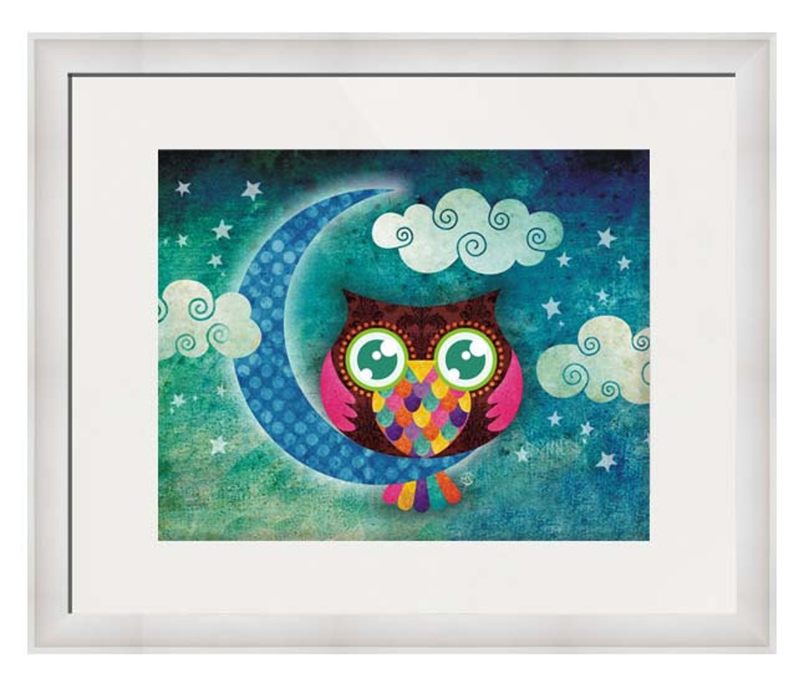 My Crescent Owl 8x10 Wall Art Nursery Decor Art Print | Etsy