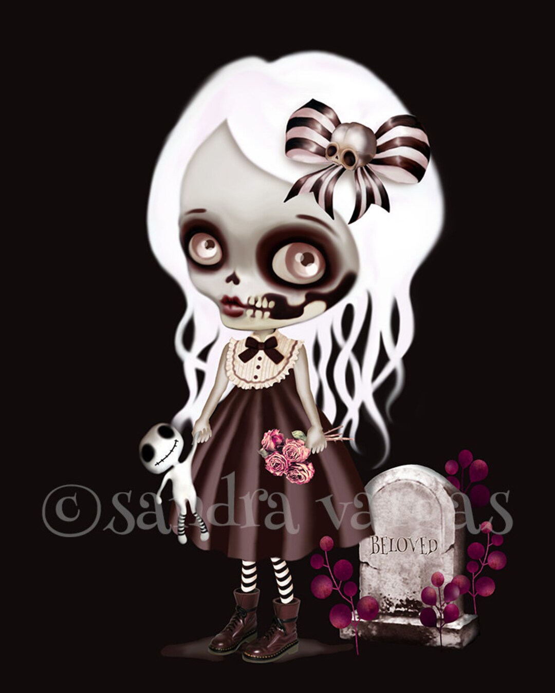 Zombie Girl Art Print, Photographic Print, Wall Art, Goth Girl - Etsy