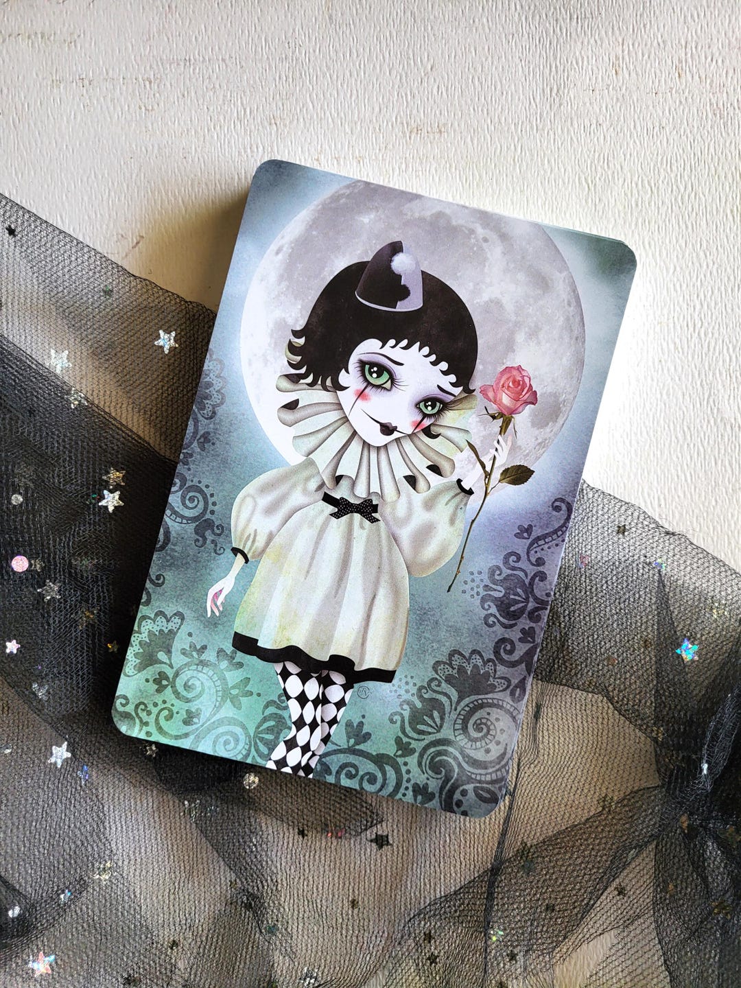 Pierrot Sad Clown Postcard, Circus Girl, Clown Girl, Vintage Circus ...