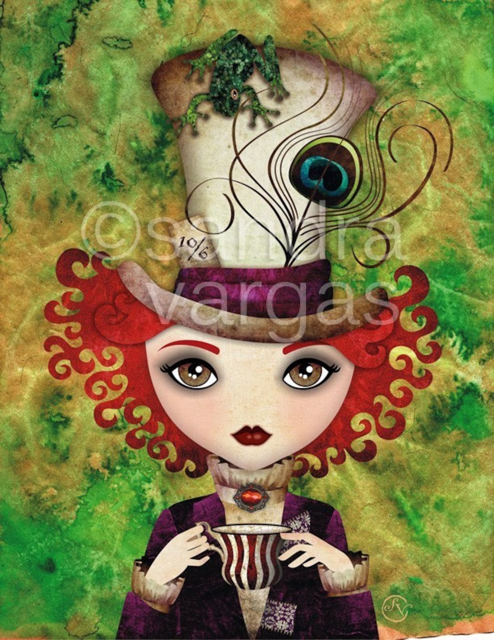 Mad Hatter 8 X 10 Print Digital Illustration Alice in - Etsy