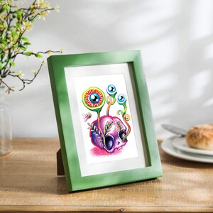 OOAK Spooky Spring Original Art - Botanical Drawing - Framed Art ...