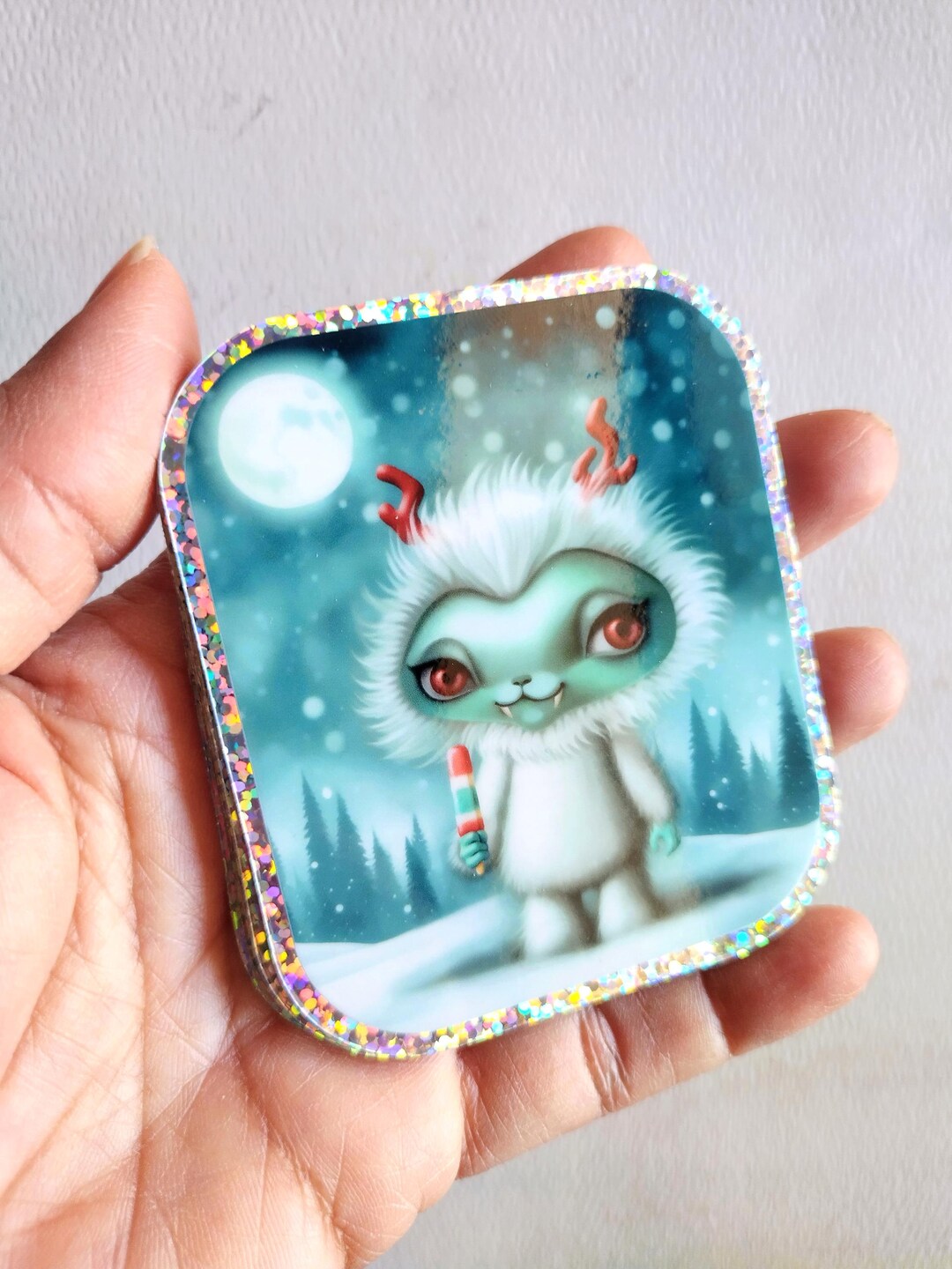 Yeti Monster Glitter Stickers - Spooky Cute, Snail Mail Gift ...