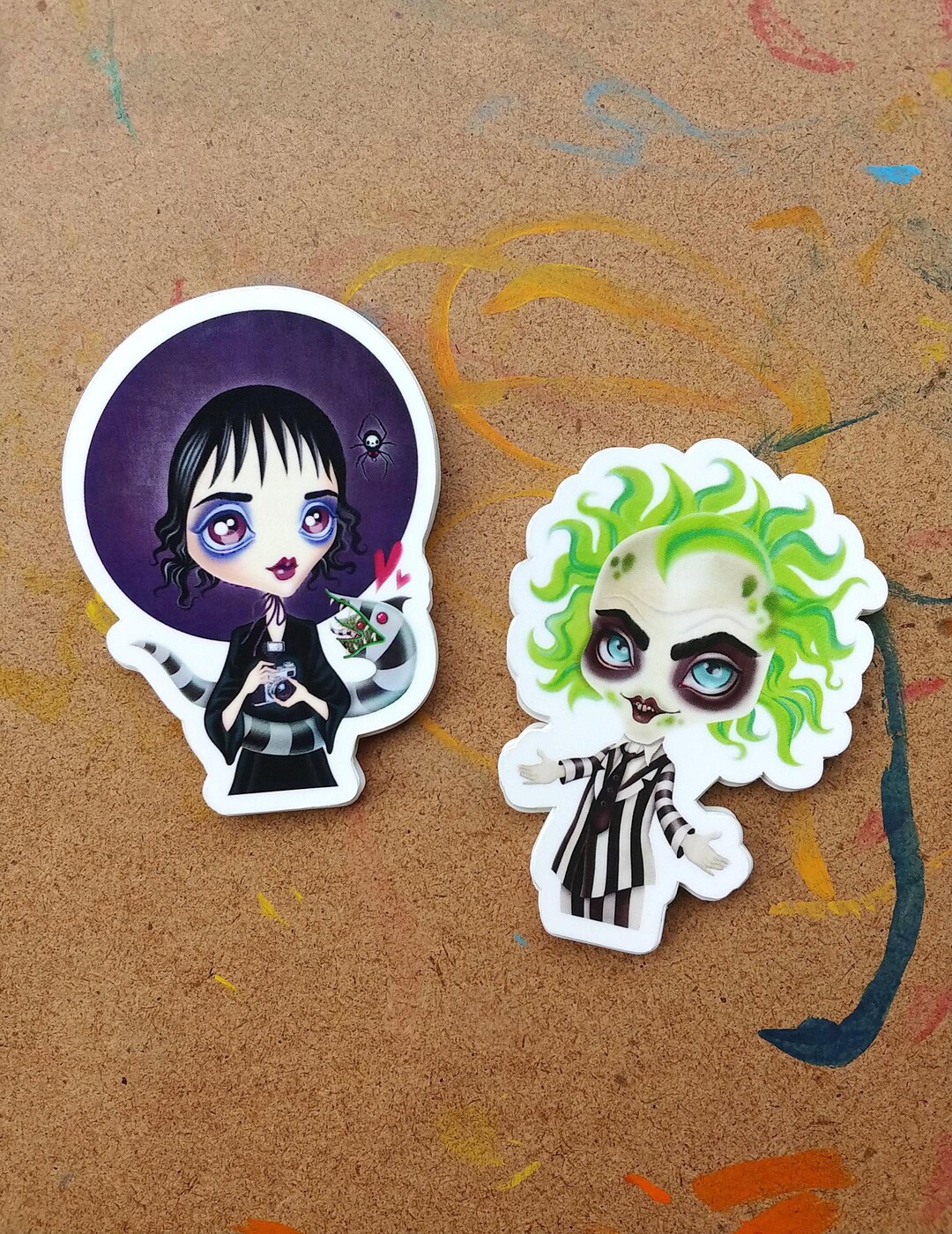 Beetlejuice & Lydia Deetz Vinyl Sticker Set, Gothic Stickers ...