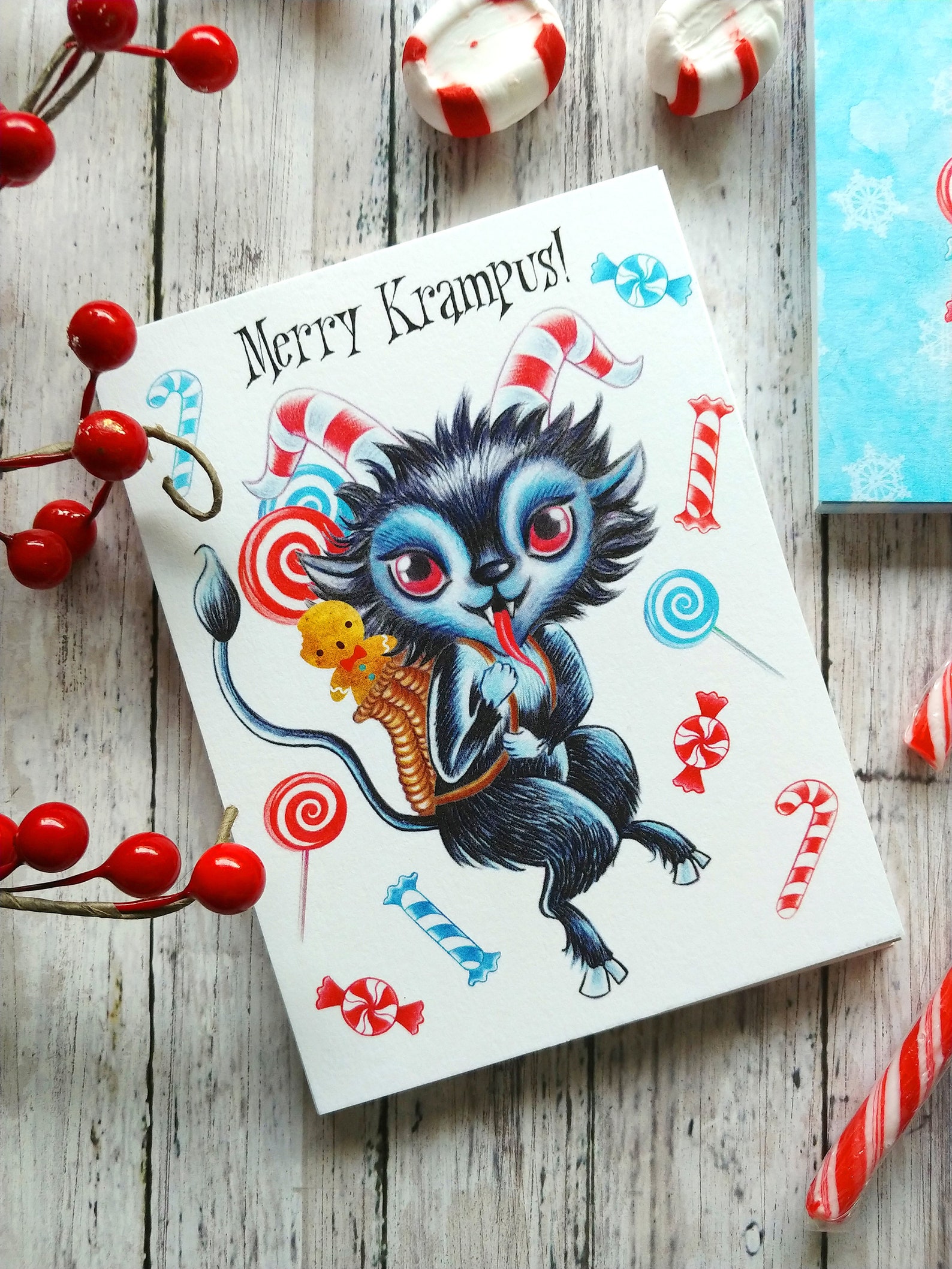 Krampus Postcard Set W/ Envelopes Anthropomorphic Creepy - Etsy