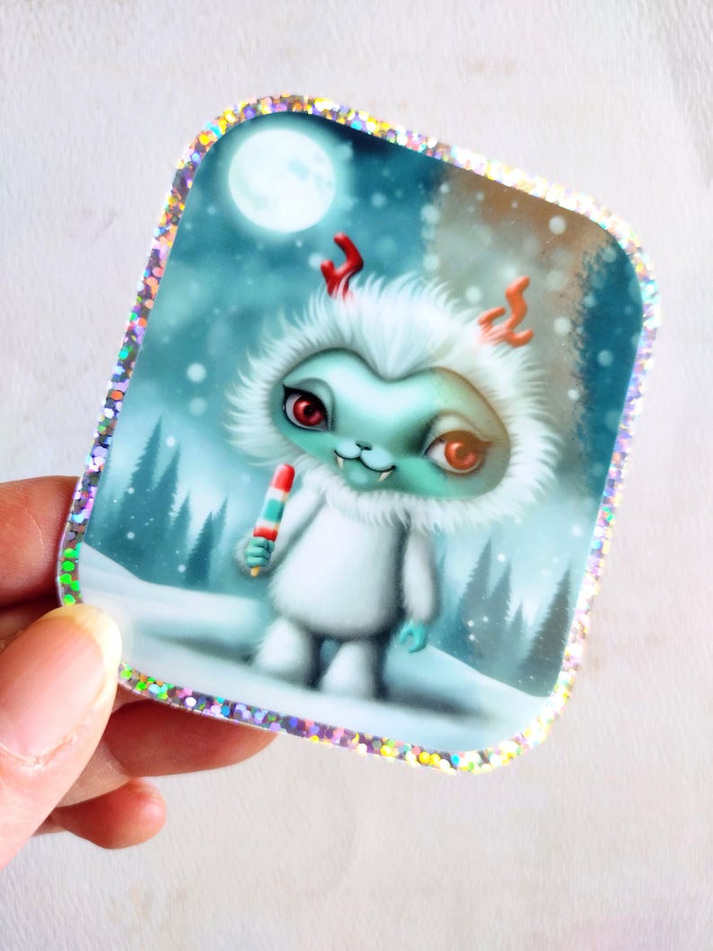 Yeti Monster Glitter Stickers - Spooky Cute, Snail Mail Gift ...