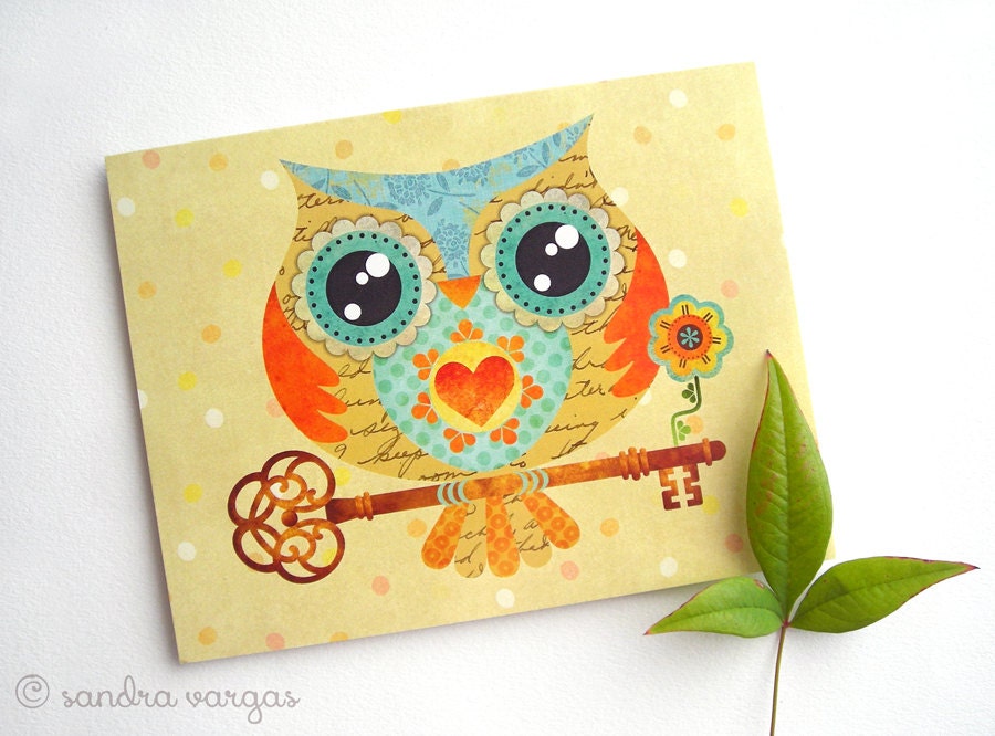 Four Seasons Owls Postcard Set With Envelopes Postcrossing - Etsy
