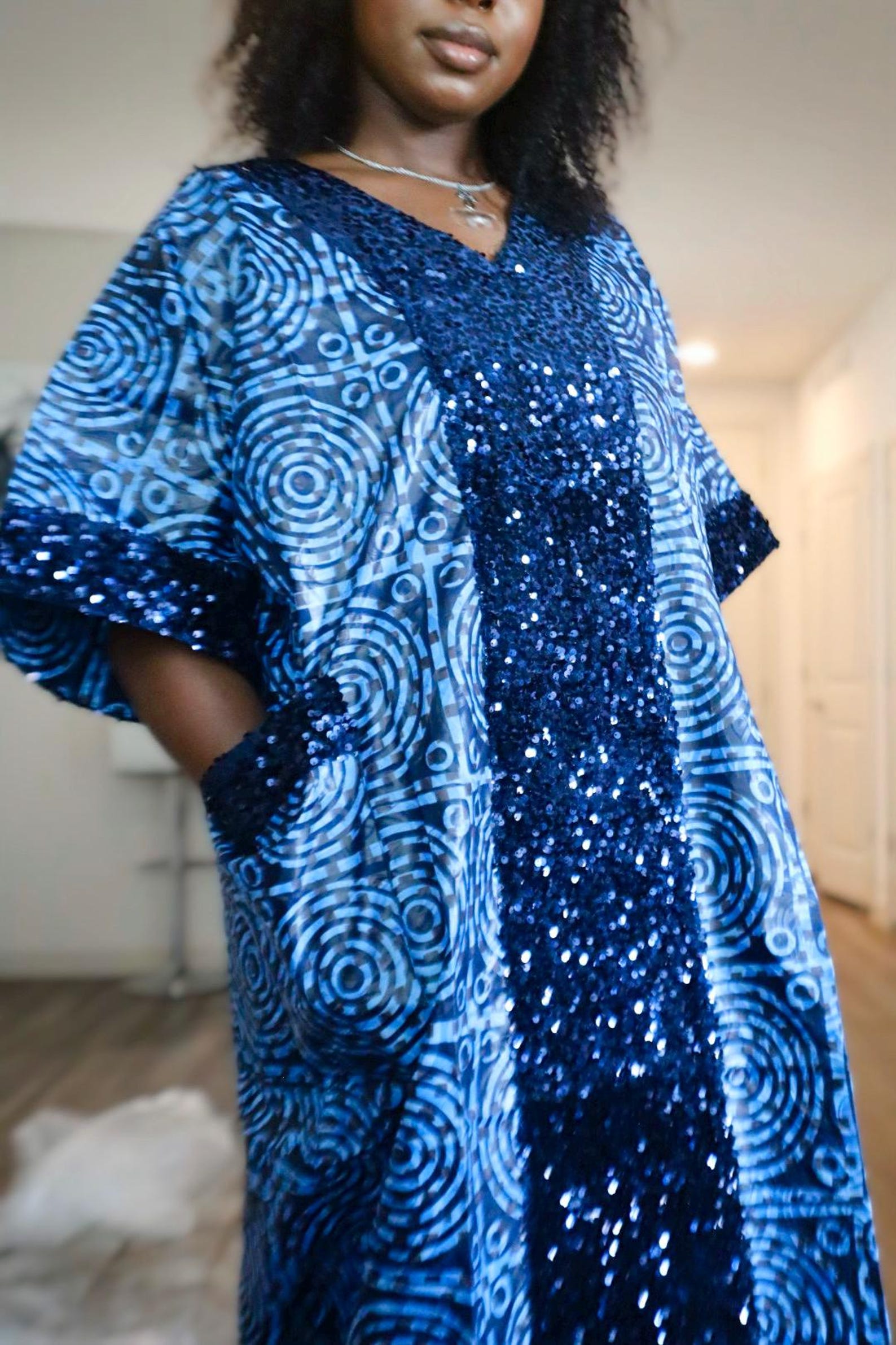 Nigerian Ankara Print Bubu Dress With Pockets and Match Head-tie ...