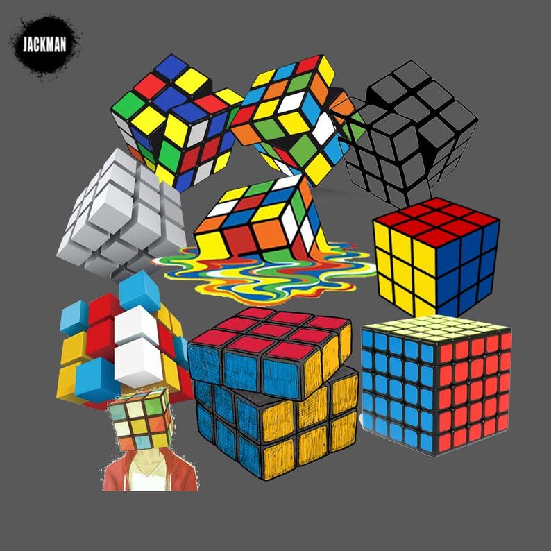 Cube Rubiks Puzzle Mind Blowing Illustration, Sticker Template, Clipart ...