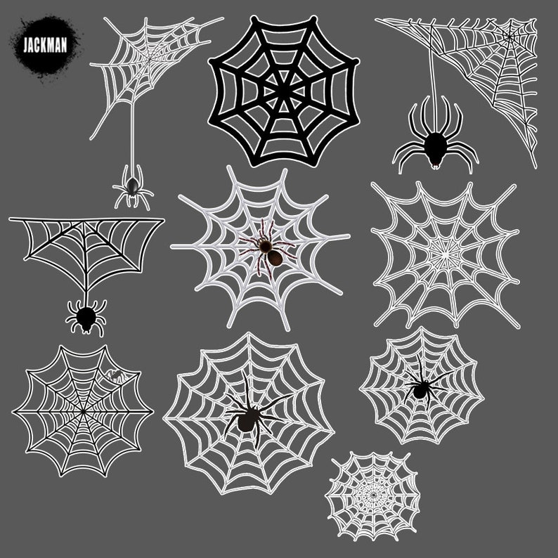Spider Web Line Art Sticker Outline, Digital Sticker Template, Digital ...