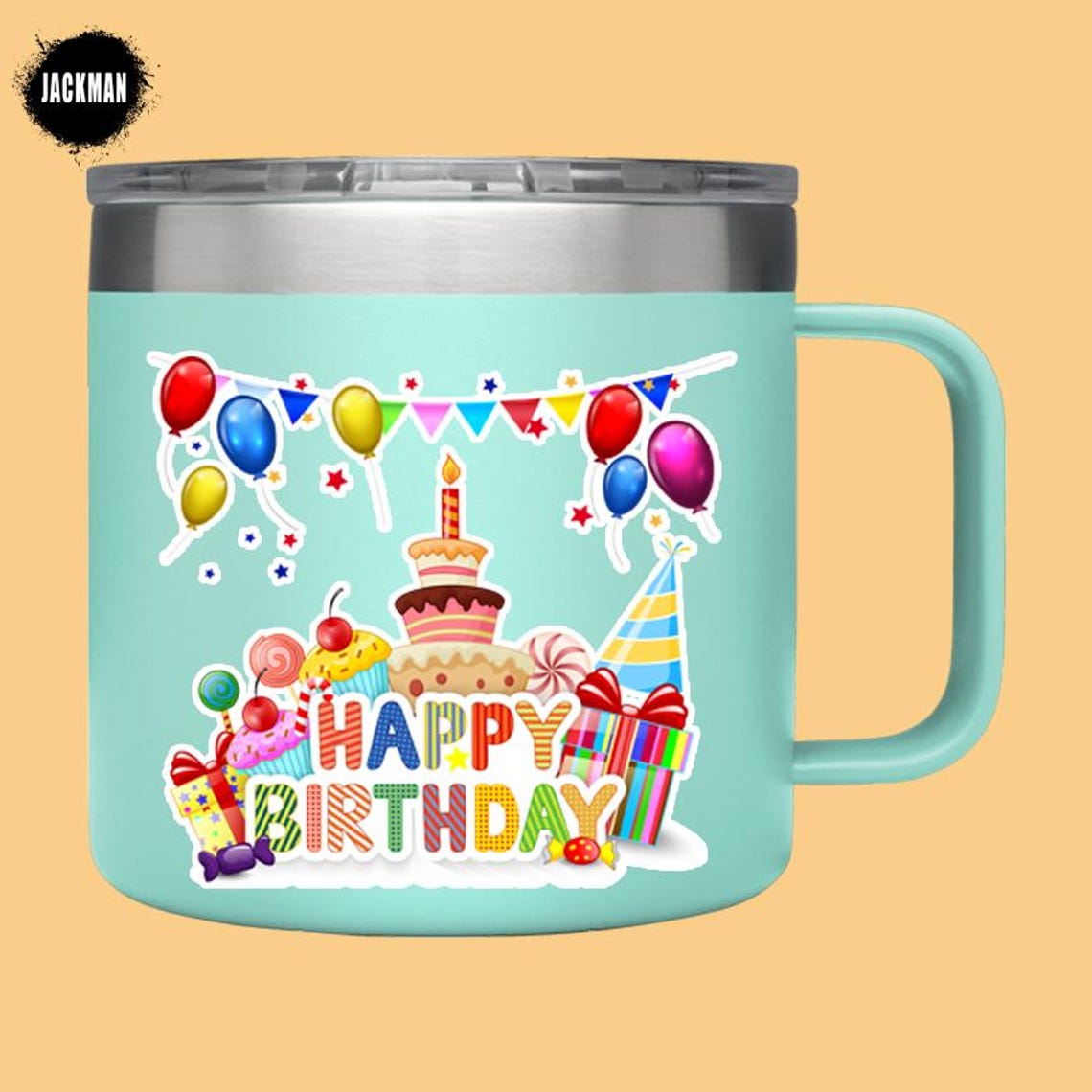 Happy Birthday Banner Layout Design, Clipart Sticker Print (digital ...