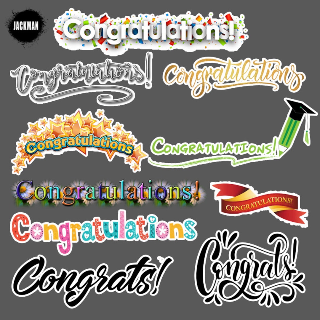 Congratulation Congrats Greetings, Digital Sticker Template, Digital ...