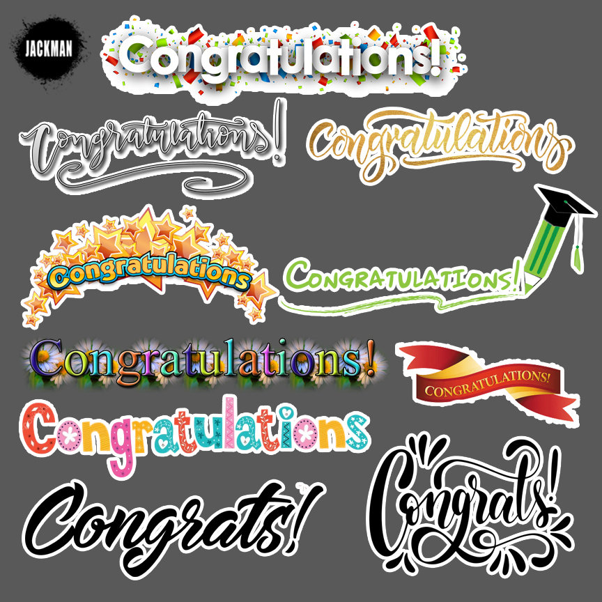 Congratulation Congrats Greetings, Digital Sticker Template, Digital ...