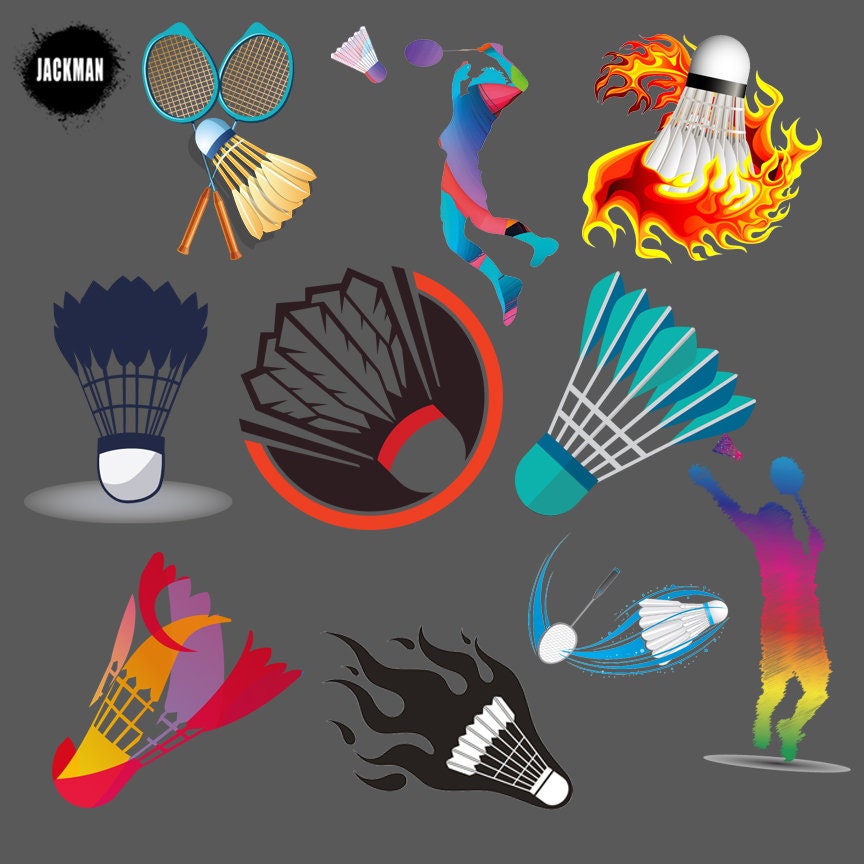 Badminton Shuttlecock Racket Play Digital Sticker Template, Digital ...
