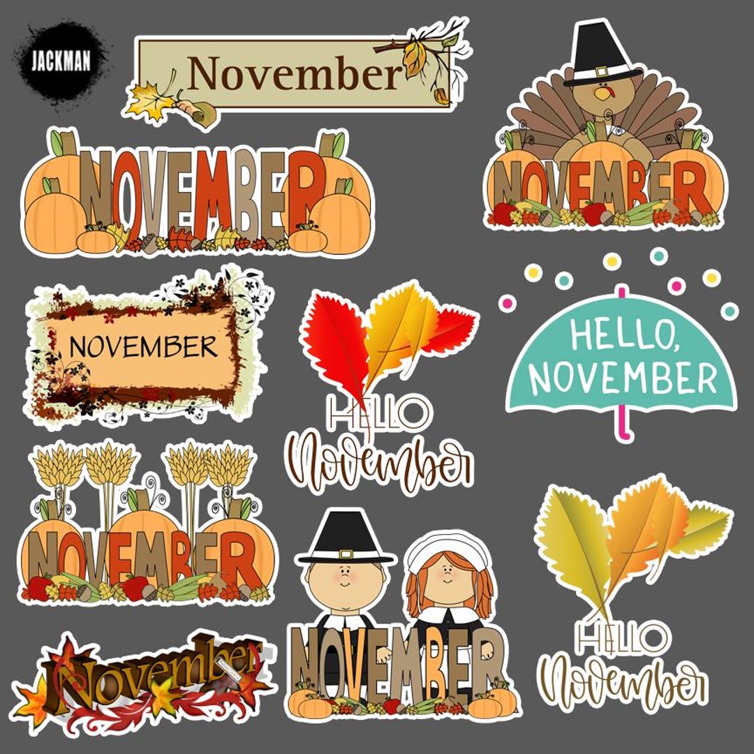 Hello November Month Calendar Design Illustration, Digital Print ...