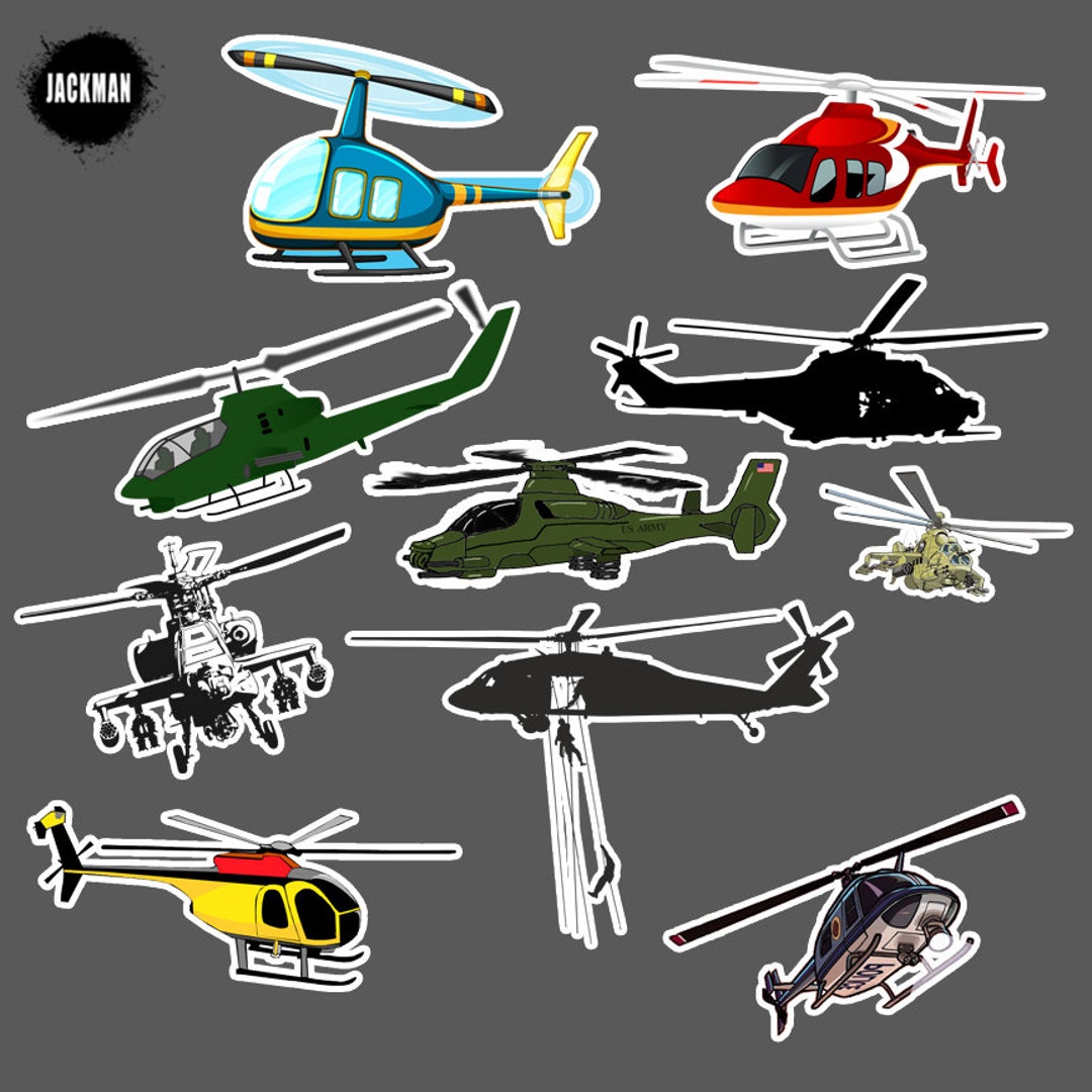 Flight Helicopter Illustration Aircraft Wing, Digital Sticker Template ...