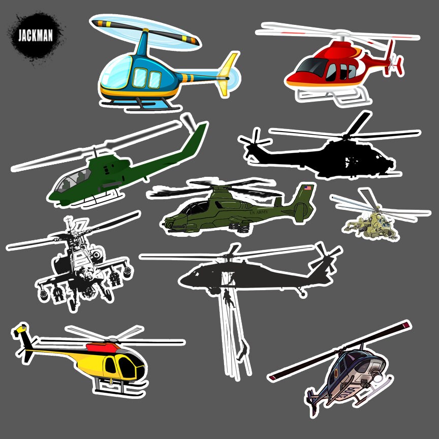 Flight Helicopter Illustration Aircraft Wing, Digital Sticker Template ...