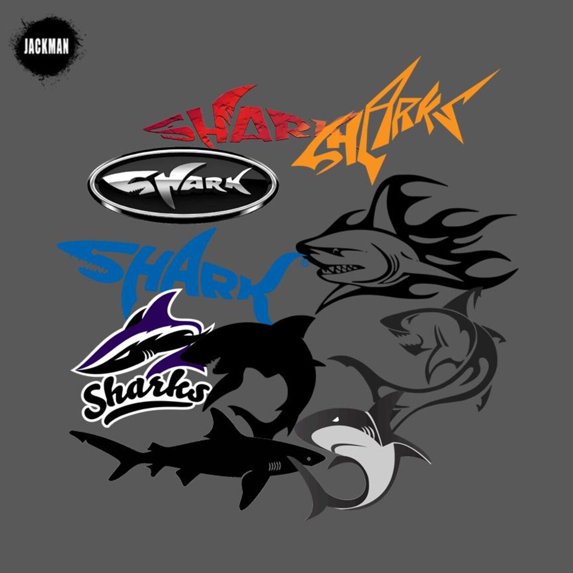 Shark Logo Art Clipart, Sticker Template (digital Download) - Etsy