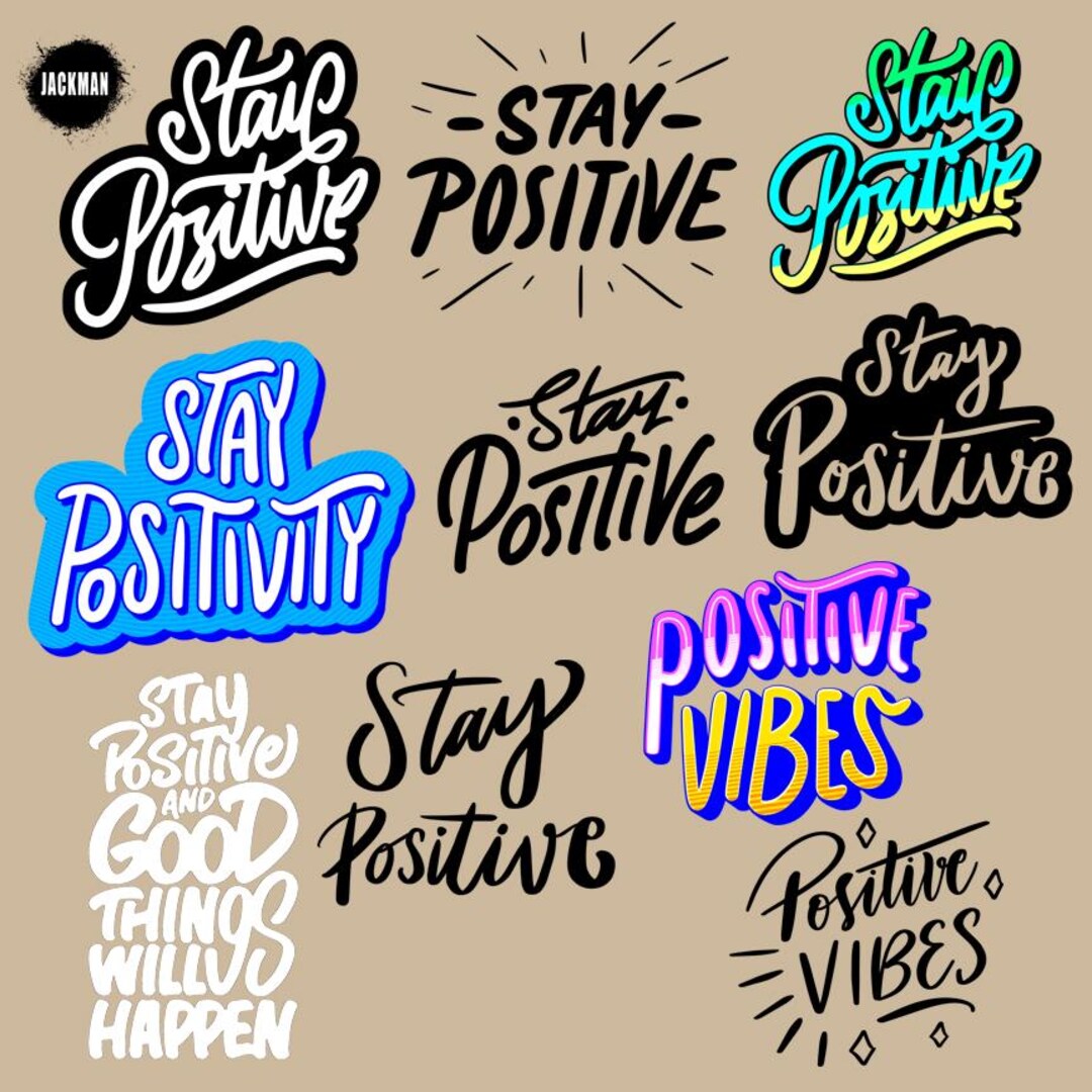 Stay Positive Vibes Positivity Stay Safe, Digital Sticker Template ...