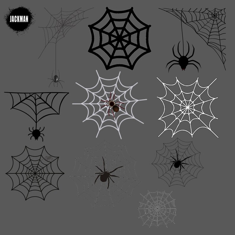 Spider Web Line Art Sticker Outline, Printable Clip Art (PNG, PSD, SVG ...