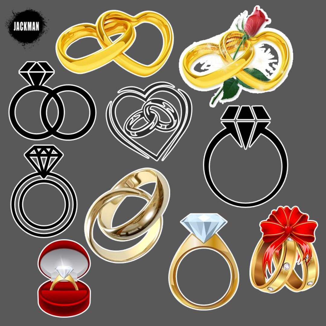 Digital Template Wedding Ring Engagement Rings Love Illustration ...