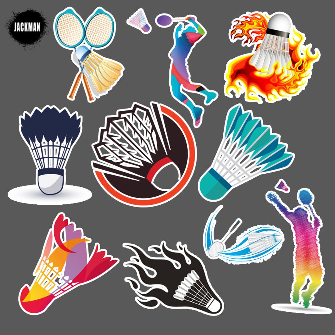 Badminton Shuttlecock Racket Play Digital Sticker Template, Digital ...
