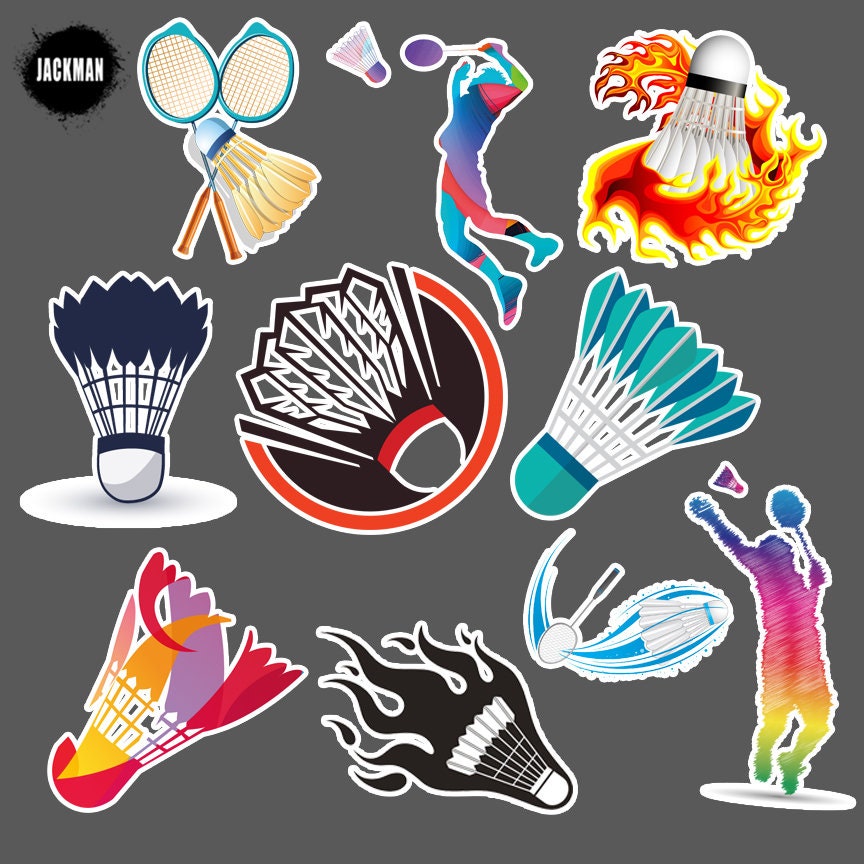 Badminton Shuttlecock Racket Play Digital Sticker Template, Digital ...