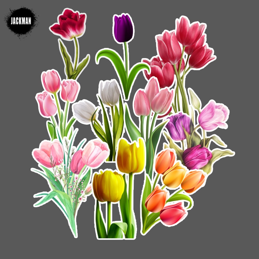Tulips Flower Pretty, Sticker Template, Digital Print, Printable, Svg ...