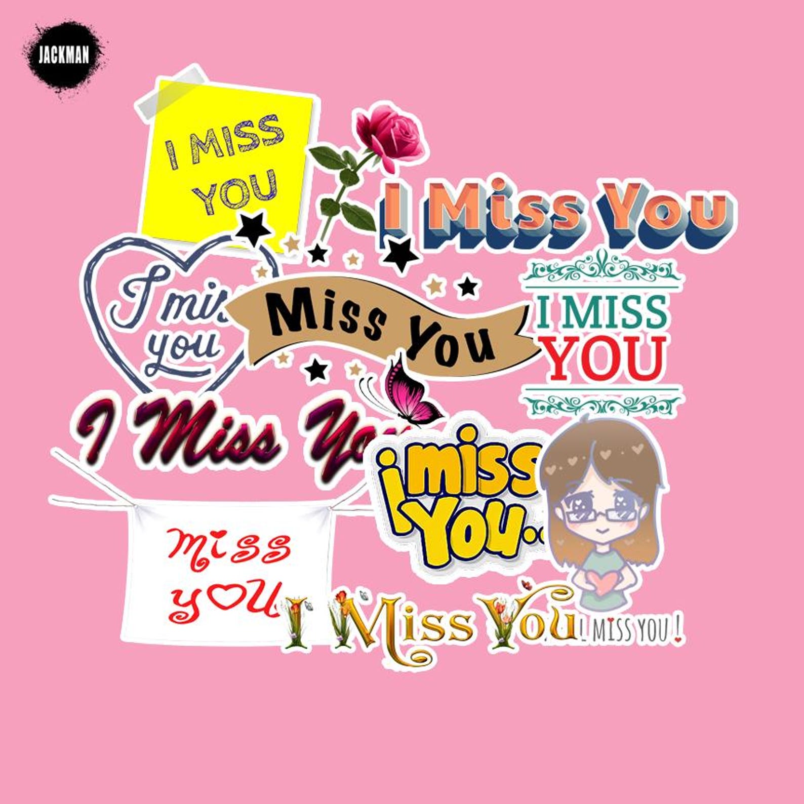 I Miss You Wordart Text Calligraphy, Digital Print, Printable, Sticker ...