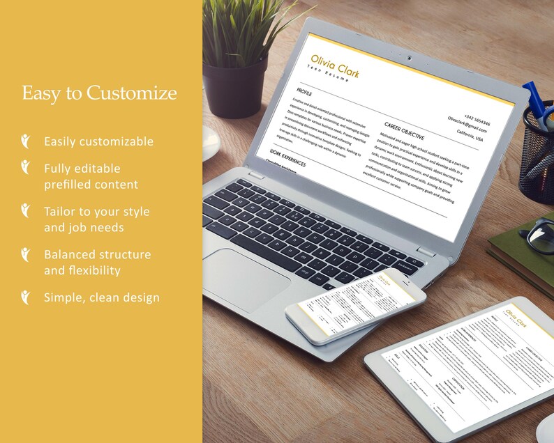 Teen Resume Template: High School Student, Entry Level CV (DOC & PDF ...