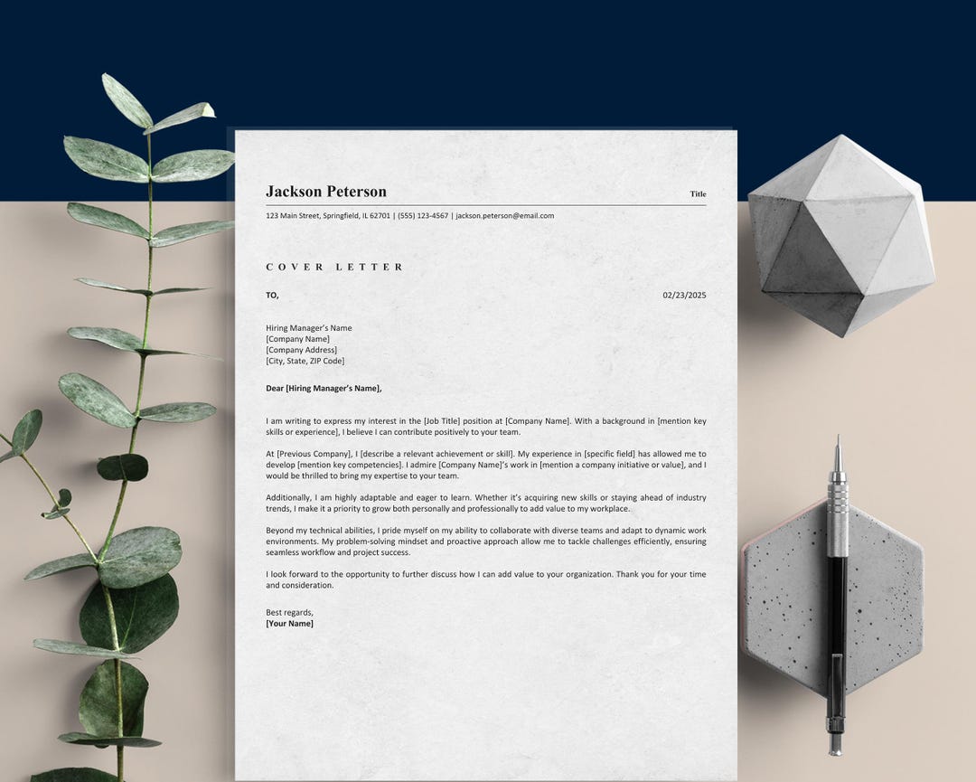 Traditional Cover Letter Template, Editable Example, Includes Tracker ...