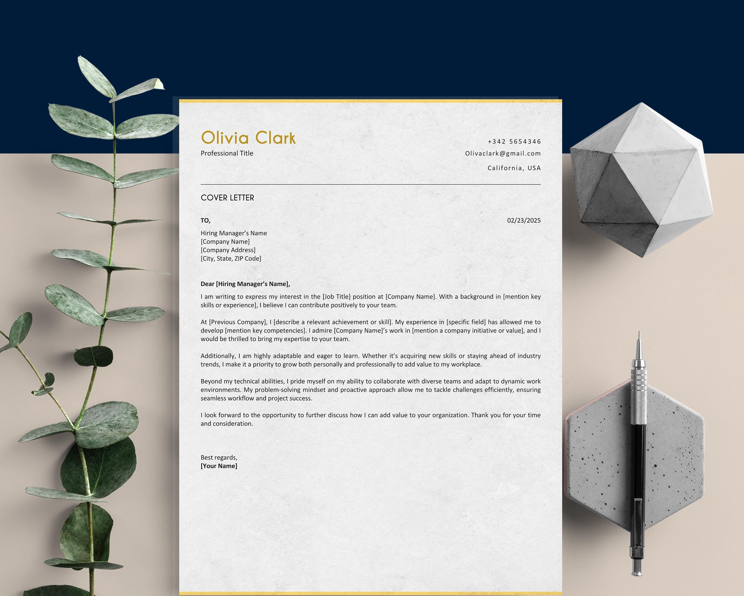 Teen Cover Letter Template for First Job, Easy to Edit and Use in Word ...