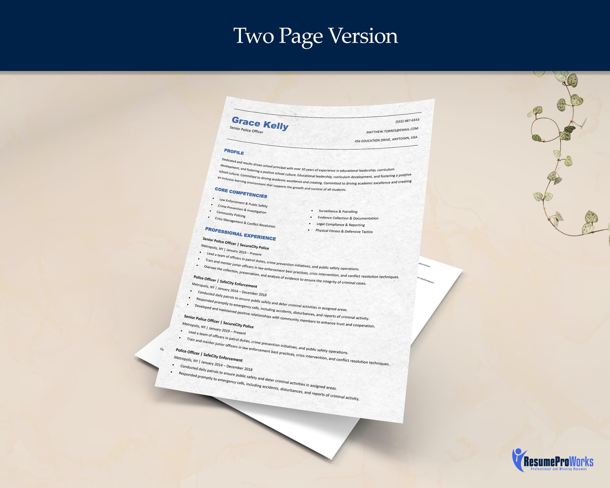 Police Officer Resume With Writing Guide Template ATS Compatible Law ...