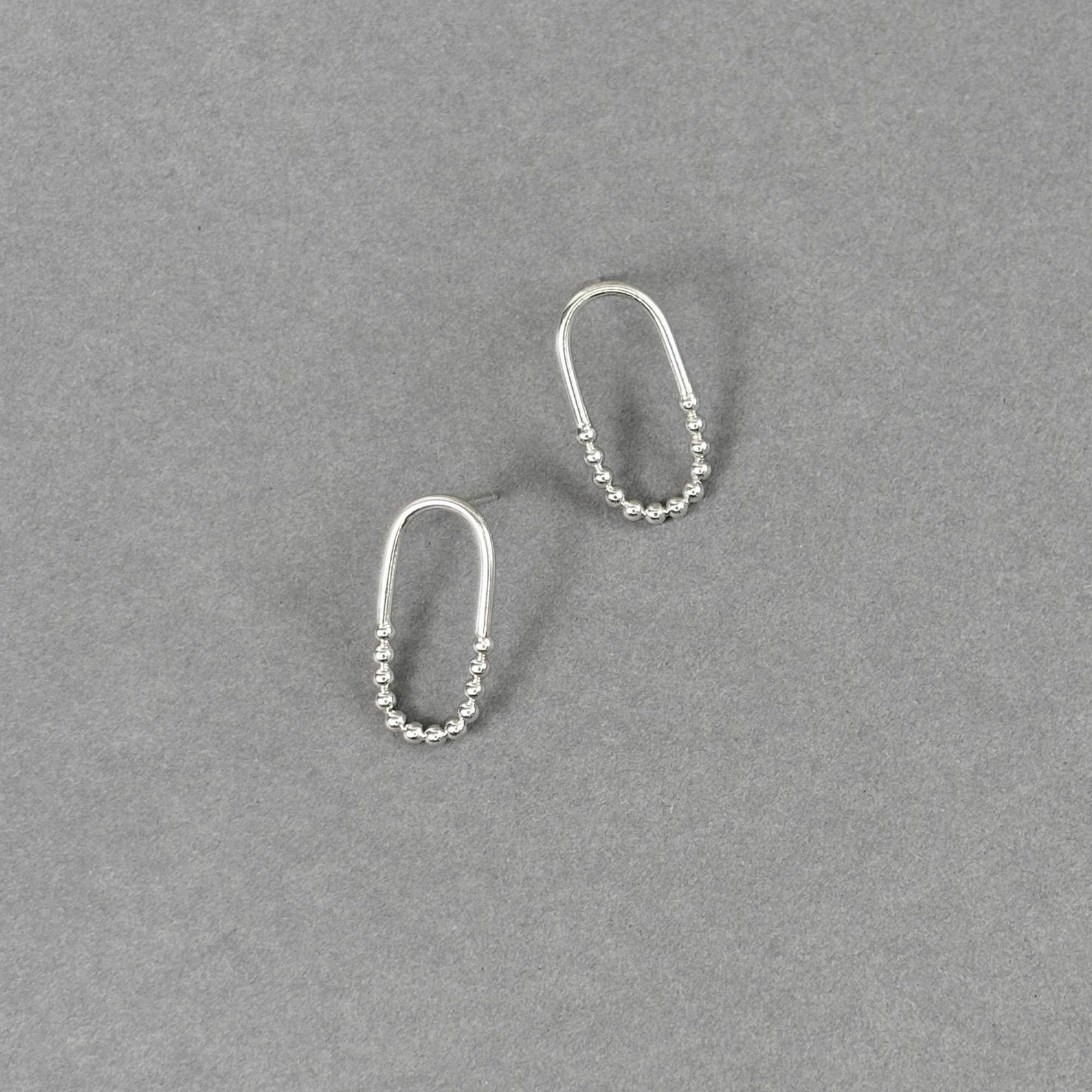 Capsule-shaped 925 Silver Bead Earrings - Etsy