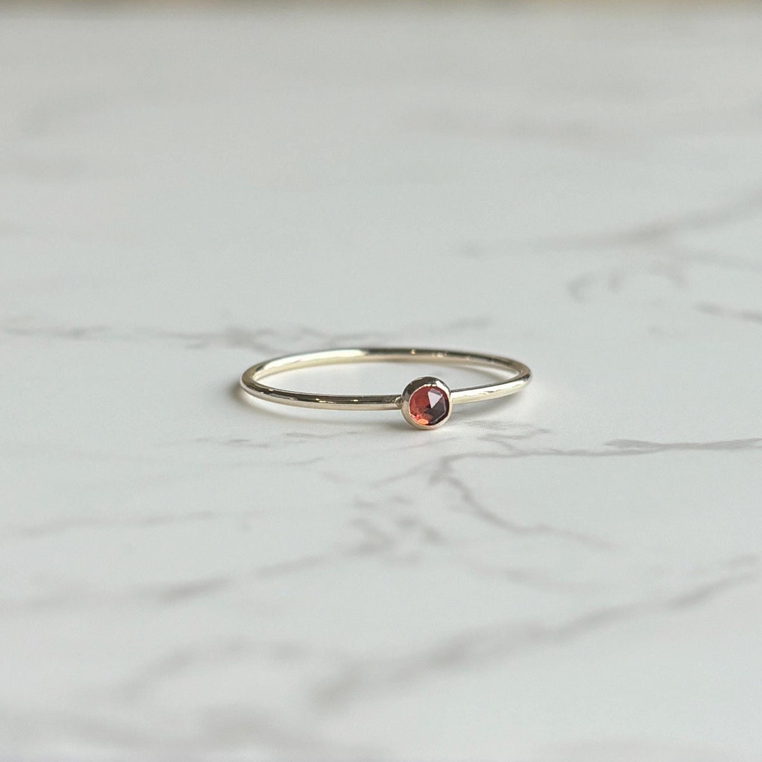 Gold-filled Stackable Garnet Rings/ 3mm Garnets - Etsy