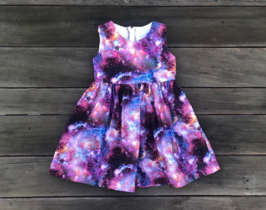 Cosmic Girls Dress, Galaxy Dress, Solar System Dress, Outer Space Dress ...
