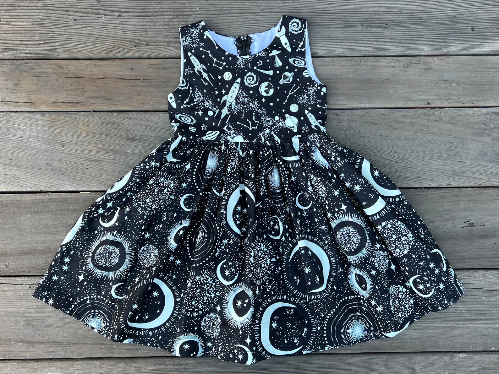 Glow in the Dark Cosmic Girls Dress STEM Galaxy Moon - Etsy