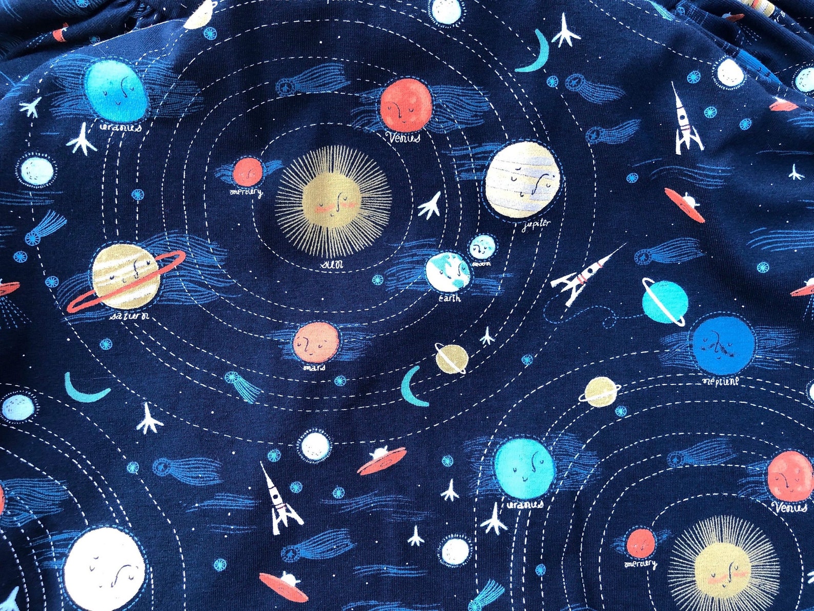 Solar System Exploration Navy Girls Play Dress Handmade by - Etsy