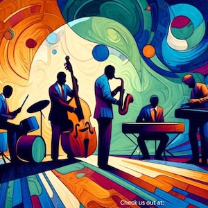 Blue Jazz Quartet Art Print: Abstract Music Decor (downloadable) - Etsy