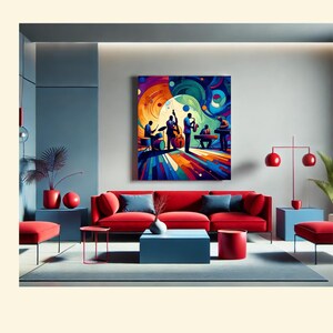 Blue Jazz Quartet Art Print: Abstract Music Decor (downloadable) - Etsy