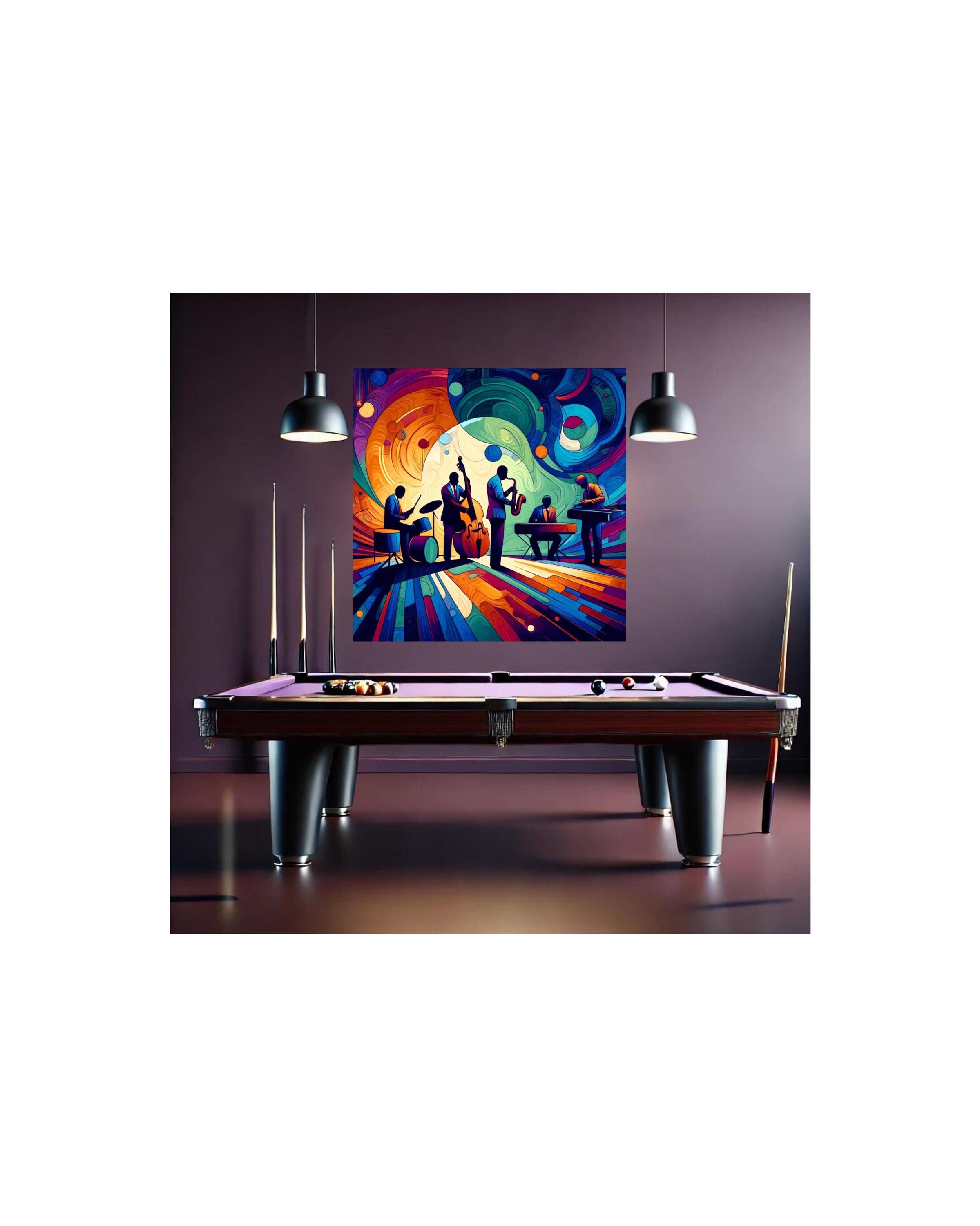 Blue Jazz Quartet Art Print: Abstract Music Decor (downloadable) - Etsy