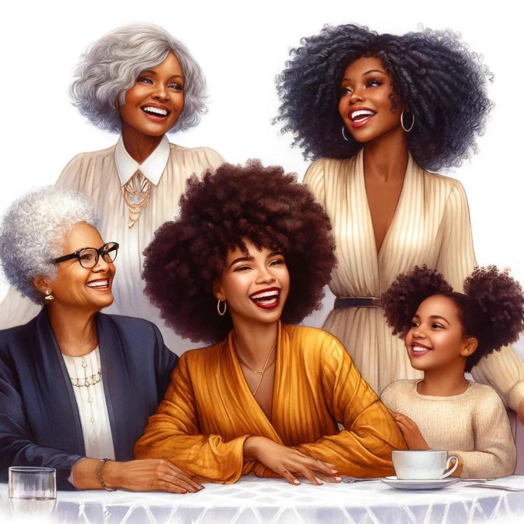 5 Generations of Black Women Joyfully United - Digital Art Download for ...
